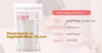 China Stand up custom zipper wholesale breast milk storage bags milk packaging plastic bag,Double zipper bpa free food grade l for sale