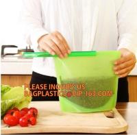 China Reusable Silicone Plastic Packaging Food Zip Silicon Freezer Fresh Vegetable Storage Bags,Zip Lock Sandwich Vacuum Silic for sale
