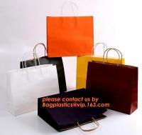 China white craft paper rope handle paper shopping bags wholesale, high quality retail foldable hard cardboard paper shopping for sale