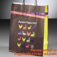 China full printed solid color thwartwise style 250gsm kraft paper shopping bag for sale