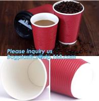 China disposable cup/vending paper cup/custom coffee cups,ripple wall disposable paper cup custom logo printed hot coffee cups for sale