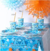 China cheap price embossed surface transparent disposable plastic table covers,54