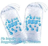 China Ldpe disposable Plastic drawstring 10 Lb ice bags, Reusable FDA Safe Food Grade Plastic Drawstring Ice Bag, Heavy Duty C for sale