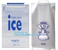 China 1kg 2kgIce Cube Frozen Bag, 10 lb Ice Bags on Wicket, bag with nylon drawstring for firewood /ice, Preprinted Poly Ice B for sale