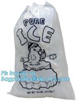 China COMPOSTABLE customized ice bag with drawstring, Food Industrial Use Plastic Wicket Ice Bag, ice bag on roll, Ice Bags wi for sale