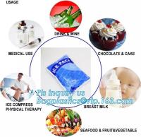 China breastmilk lunch bag cooler plastic reusable ice pack, 250g gel water injection ice bag for fresh food, oem water inject for sale