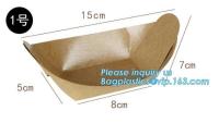 China Disposable brown kraft paper boat paper food tray,Latest design food grade cardboard food fold paper boat trays bagease for sale