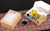 China Best Selling Green Noodle/Salad Disposable Packing Kraft Paper Lunch Box,disposable kraft custom paper lunch box bagease for sale