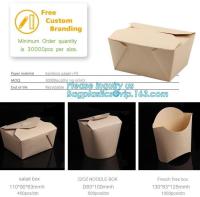 China Customized kraft floding lunch takeaway packaging box,Kraft Paper Lunch Box Disposable Salad Box Food takeaway Packaging for sale