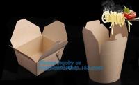 China Customized kraft floding lunch takeaway packaging box,Kraft Paper Lunch Box Disposable Salad Box Food takeaway Packaging for sale