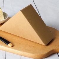 China Kraft Triple Sandwich Wedge Box with Window Recyclable Paper Lunch Container Boxes,Promotional Triangle Sandwich Paper B for sale