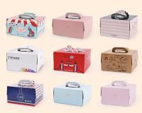 China Cake Box Cake Packaging Container Food Paper Gift Box with Handle cardboard box,Cheap Customized Paper Cardboard Birthda for sale