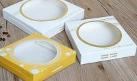 China Kraft paper clear window biscuit / cookie / cake box,custom made fancy Luxury cardboard Coated paper cake box wholesale for sale