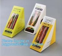 China kraft paper sandwich box with window ,triangle sandwich box for packaging,Cardboard Box With Clear Window Burger Sandwic for sale
