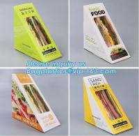 China kraft paper sandwich box with window ,triangle sandwich box for packaging,Cardboard Box With Clear Window Burger Sandwic for sale