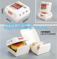 China Custom 100% food grade burger box with logo,Food grade good quality cardboard paper box,Disposable plastic package color for sale