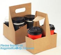 China Eco Friendly Disposable Kraft Paper Take Out 2 Pack Coffee Cup Drink Carriers 2 Pack Paper Cup Holders bagease package for sale