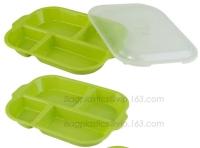 China biodegradable plastic melamine fast food 5 compartment divided lunch, hospital food plate, custom disposable food storag for sale