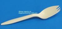 China 5.5 inch BPA FREE Spork Biodegradable Plastic PLA Fork Spoon Combination Corn Starch Compostable Disposable bagplastics for sale
