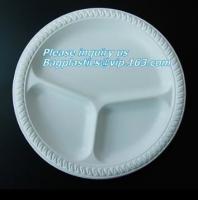 China Round 11 inch 4 compartment disposable corn starch plates,3 compartments disposable corn starch plates, corn starch pack for sale