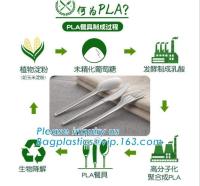 China PLA cutlery |knife|fork|spoon,EN13432 certificate PLA Cutlery fork,Disposable and biodegradable PLA tableware,bagease pa for sale