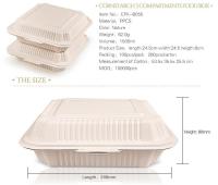 China corn starch clamshell box,Corn Starch Food Container, Disposable Lunch Box,Biodegradable Microwave Corn Starch Food Cont for sale