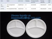 China Eco Friendly sugarcane bagasse plates display tray,disposable 5 compartments sugarcane pulp plates with lid, bagplastics for sale