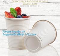 China Colorful Biodegradable Bamboo fiber travel cup,Biodegradable 8 Oz White China Microwave Disposable Cornstarch Cup packag for sale