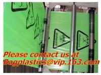 China Extra large capacity biohazard drawtape trash bag interleaf coreless roll plastic hospital garbage bag, Medical Disposab for sale