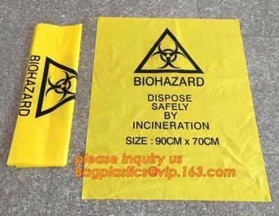 China heavy duty red medical biohazard garbage trash bags, PE Eco-friendly biohazard garbage bags, Heavy Duty biohazard infect for sale