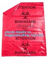 China Biohazard infectious plastic waste bags Dustbin liners, PE biohazard eco bag, Biohazard Bags for medical waste use, pac for sale