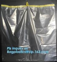 China Extra large capacity biohazard drawtape trash bag interleaf coreless roll plastic garbage bag for hospital use, DRAWSTAP for sale