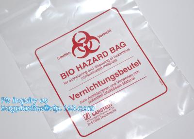 China Disposable biodegradable Biohazard garbage bag, infectious emergency autoclavable biohazard bag on roll, bagplastics, pa for sale
