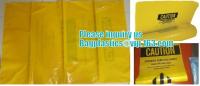 China industry waste clear asbestos bags, Sell clear plastic asbestos rubbish bags with red printing, Strong LDPE Material Asb for sale