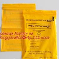 China Professional Customized Medical Lab Hospital Kangaroo Zip lockk Bag Yellow Specimen Collection Plastic, bagplastics, pac for sale