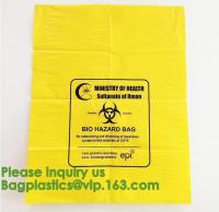 China 25 x Strong Clinical Waste Biohazard / Bio Hazard Yellow Bags,Autoclave Biological Hazard Bags / Specimen Bags bagease for sale
