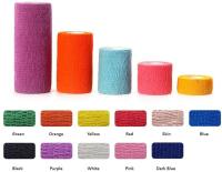 China Water resistant best quality beautiful cohesive vet bandages, Medical surgical consumables vet colored elastic wrap cust for sale