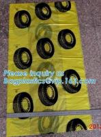 China spare car tire plastic storage tote bags for tyre packaging custom size disposable clear pe printing side gusset, limite for sale