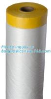 China PE taped plastic drop masking film for car painting, Plastic film/pre-taped masking taped protective plastic film, BAGEA for sale