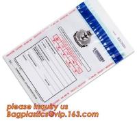 China Tamper Evident Security Bank Deposit Bag tamper proof security bag, Self-adhesive poly bank locking security bags, bagpl for sale