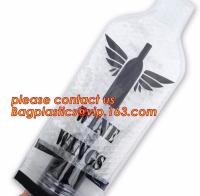 China Zipped bottom plastic bottle wrap plastic bottle sleeves air wine slip Self zipped liquor bottle plastic wrap bagease pa for sale