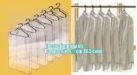 China Dry cleaning plastic non-woven garment bags dust cover for clothes storage,Clear Vinyl Showerproof PEVA Plastic Garment for sale