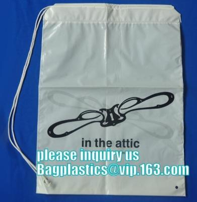China biodegradable Customized Laundry Drawstring Poly Bag Plastic Laundry Bag For Hotel With Own Logo,Poly Plastic Drawstring for sale