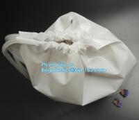 China Biodegradable Environment friendly Hotel packaging clothes for laundry plastic bag Customized Poly Plastic Drawstring cu for sale