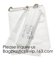 China Laundry Bags Hospitality Plastic Bags Drawstring Closure Write-On Indicator Strips. Clear Hotel Biodegradable Bags With for sale