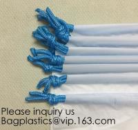 China Laundry Bags Hospitality Plastic Bags Drawstring Closure Write-On Indicator Strips. Clear Hotel Biodegradable Bags With for sale