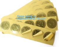 China Custom foil sticker high quality gold self-adhesive foil vinyl sticker,Self-adhesive Label Stickers with Gold Foil Stamp for sale