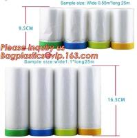 China HDPE Masking Film,Indoor Application Pretaped Drop Cloths,masking film,pre-taped cover car painting protection film hous for sale