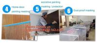 China pre-taped paintable car masking film,auto paint solution HDPE masking film,1500*2300mm Masking Film Tape Roll Self Adhes for sale