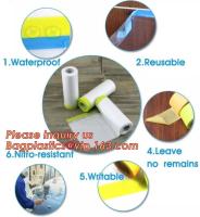 China pre-taped paintable car masking film,auto paint solution HDPE masking film,1500*2300mm Masking Film Tape Roll Self Adhes for sale